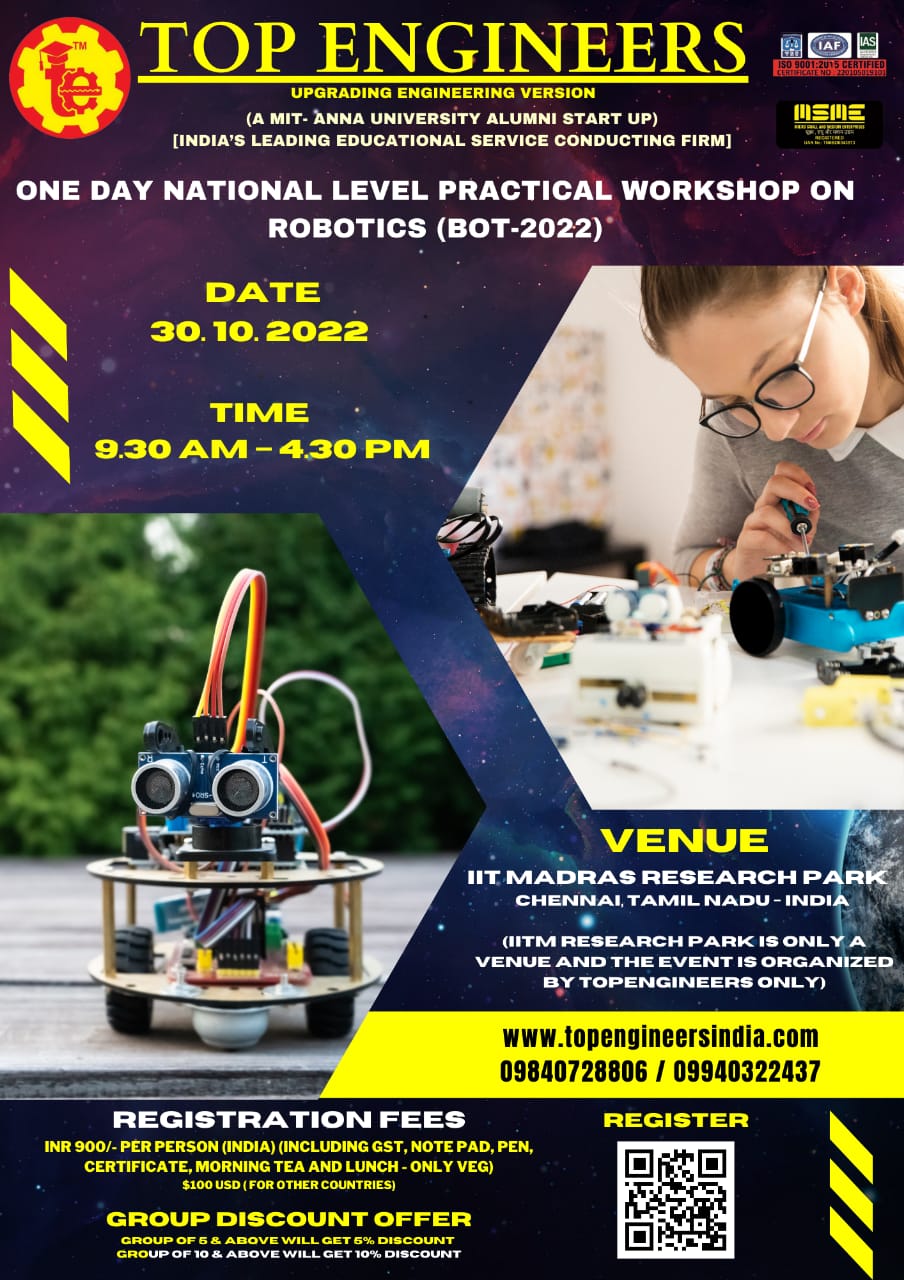 One Day National Level Practical Workshop On Robotics Bot 2022 Top One Day National Level Practical Workshop On Robotics Bot 2022 Top